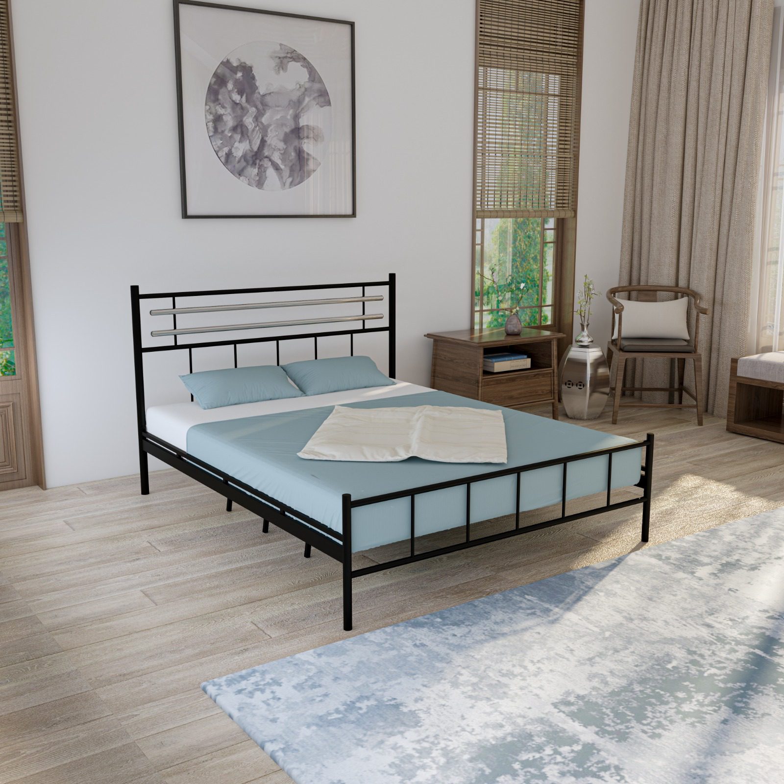 Oslo Executive Metal Bed | Chrome Detail Contract Bed Turkey